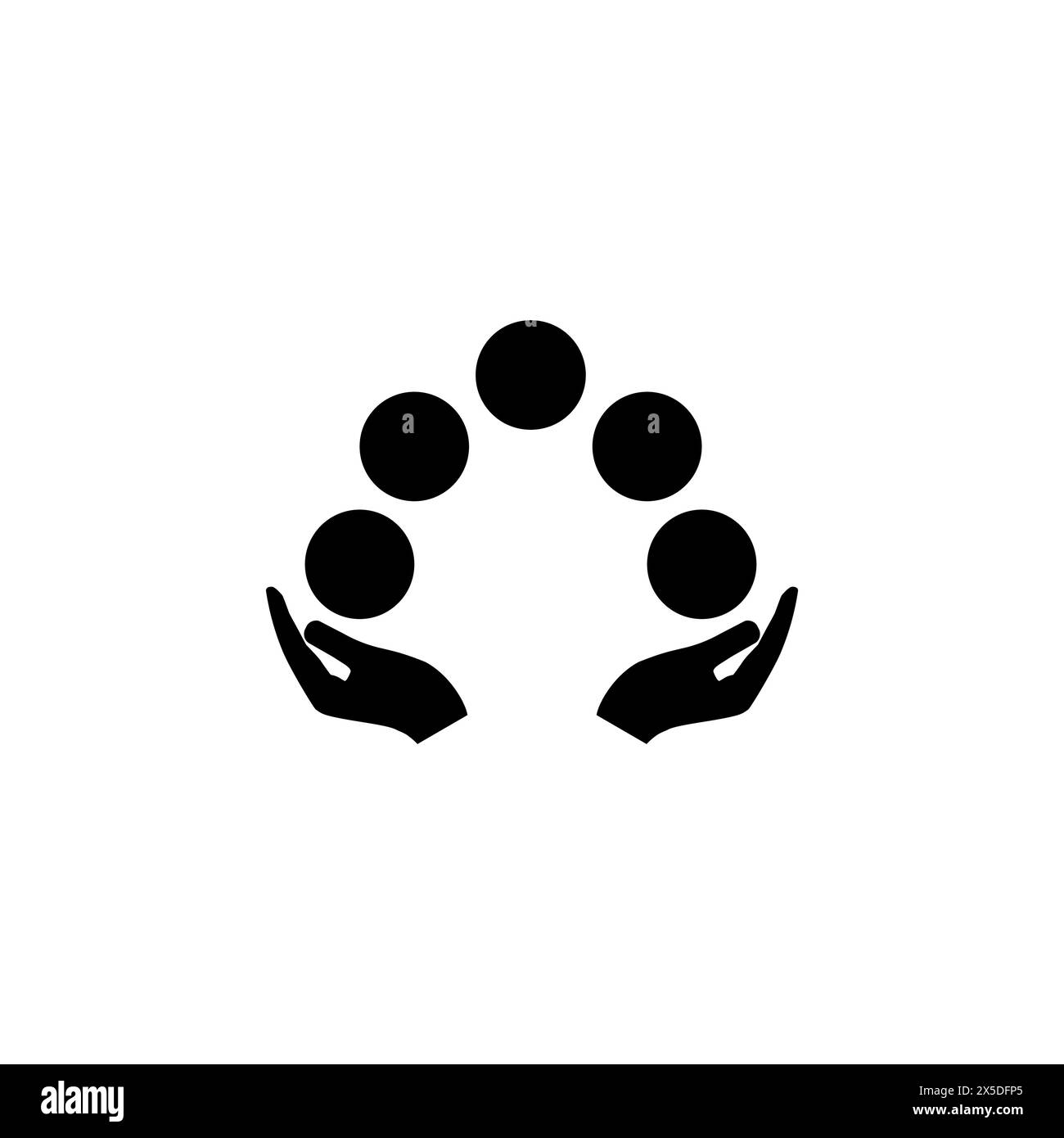 Hand Juggling Ball flat vector icon. Simple solid symbol isolated on white background. Hand ...