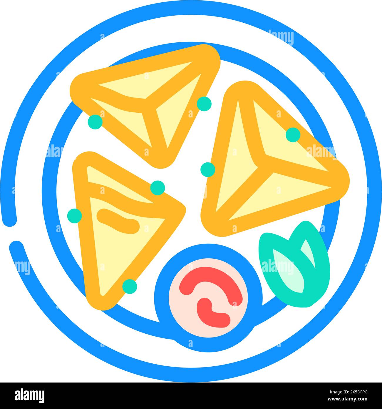 samosa indian cuisine color icon vector illustration Stock Vector Image ...