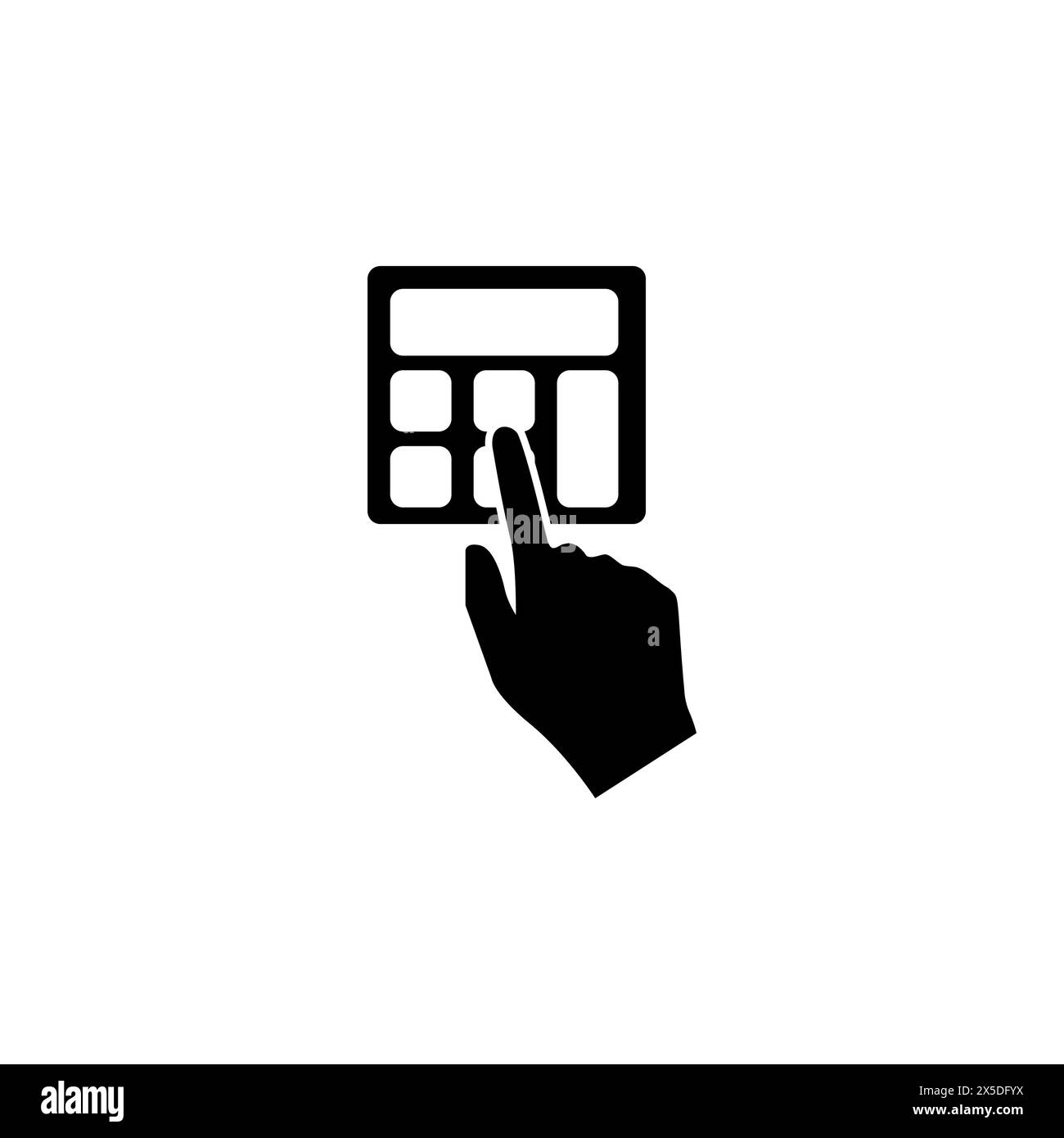 Hand with Calculator, Bookkeeper Calculation flat vector icon. Simple ...