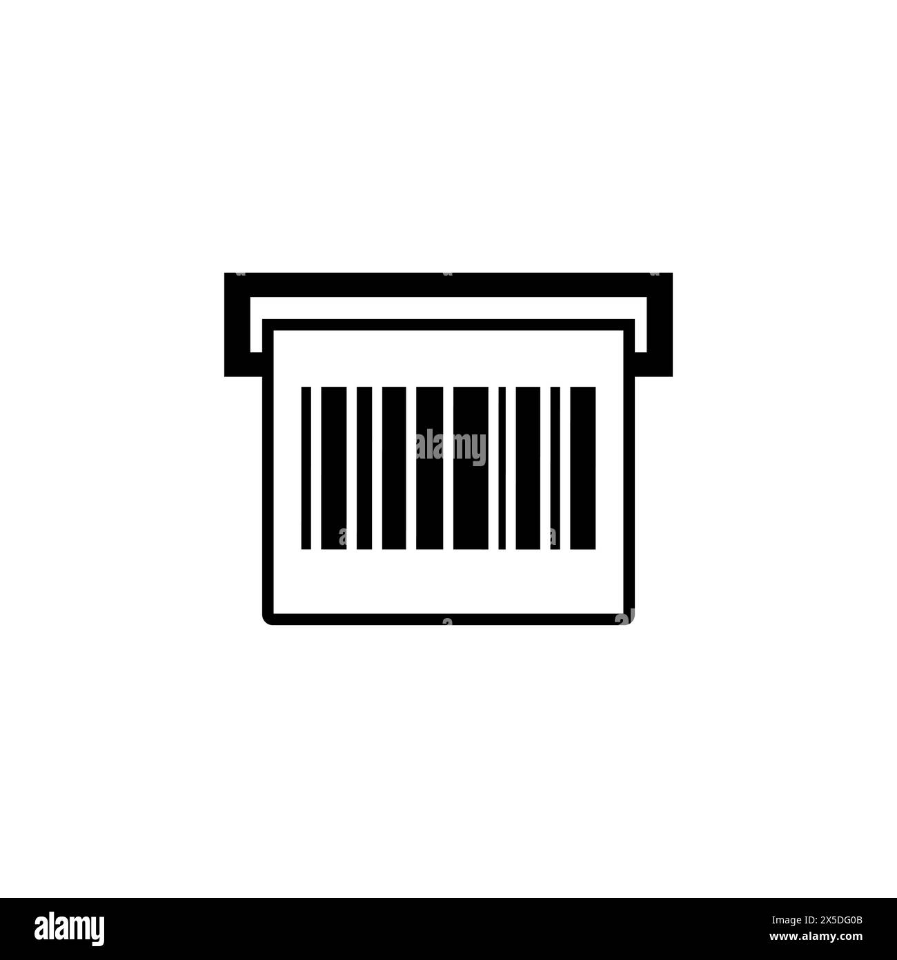 Print Receipt, Barcode Chek flat vector icon. Simple solid symbol isolated on white background ...