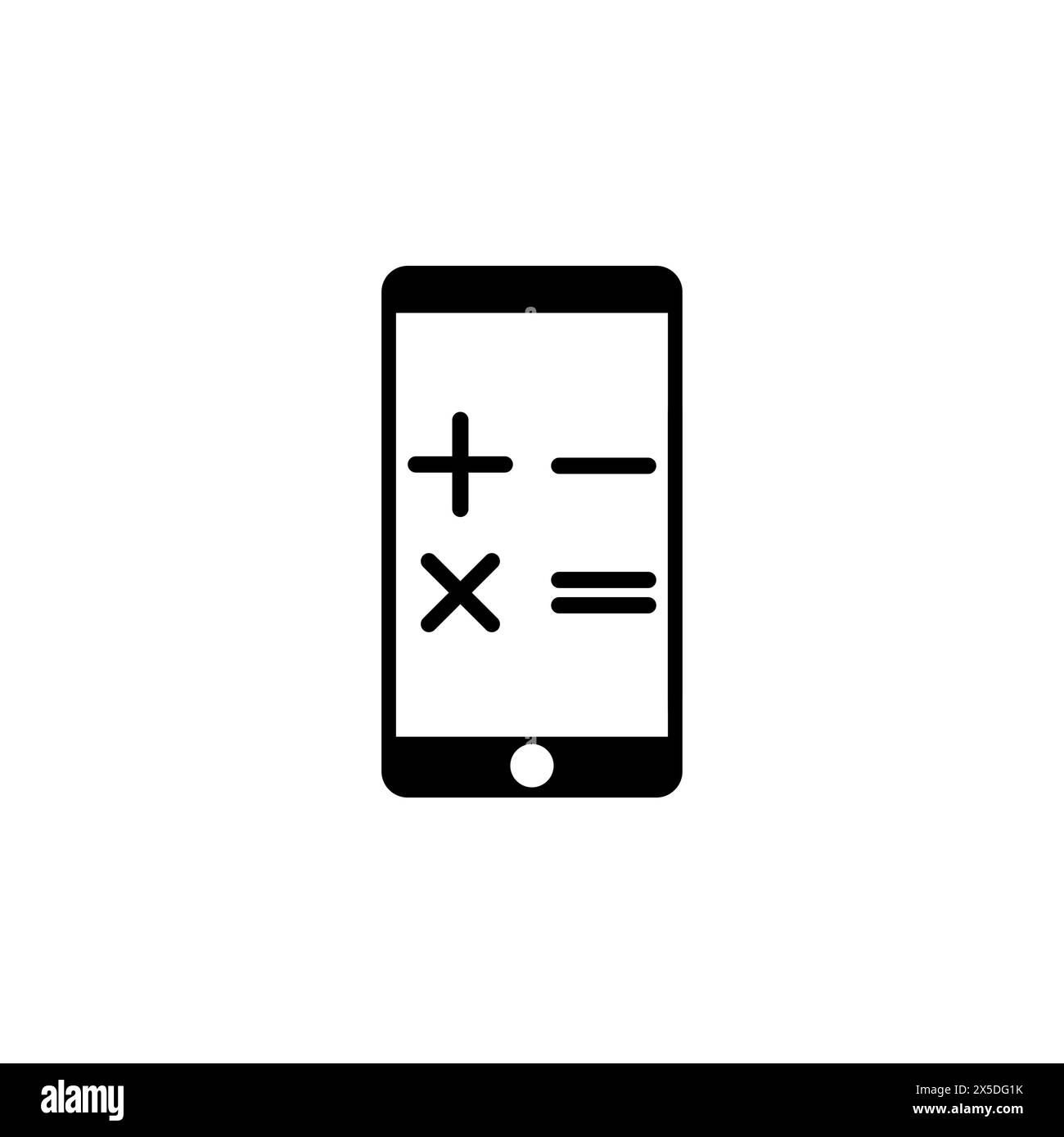 Smartphone with Calculator App flat vector icon. Simple solid symbol ...