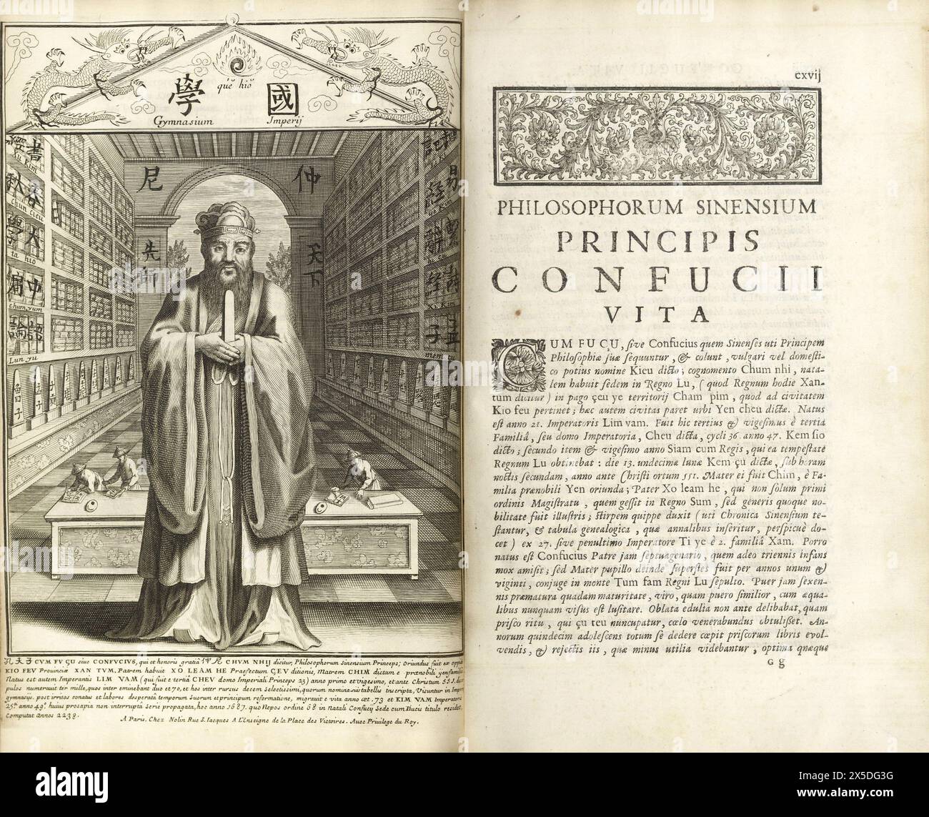 Life and Works of Confucius, by Prospero Intorcetta, 1687 Stock Photo ...
