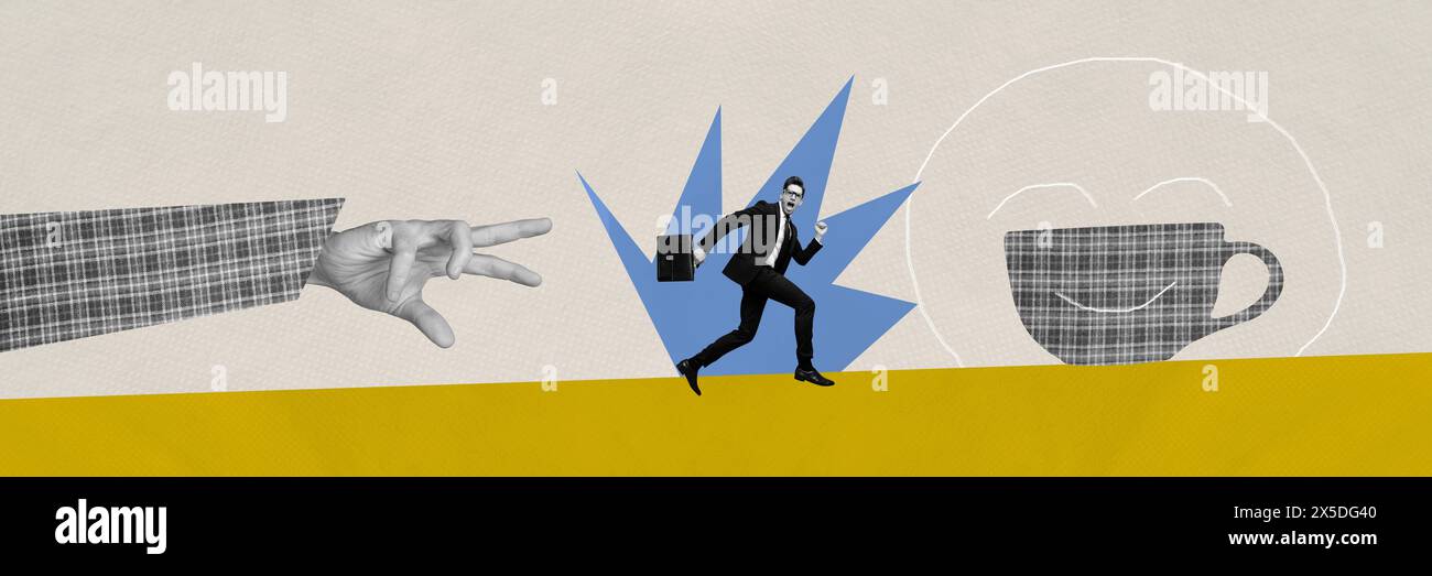 Trend artwork sketch photo collage of horizontal panorama black white ...