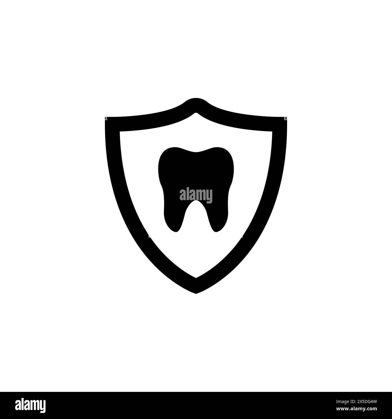 Tooth Protection, Dental Care Shield flat vector icon. Simple solid ...