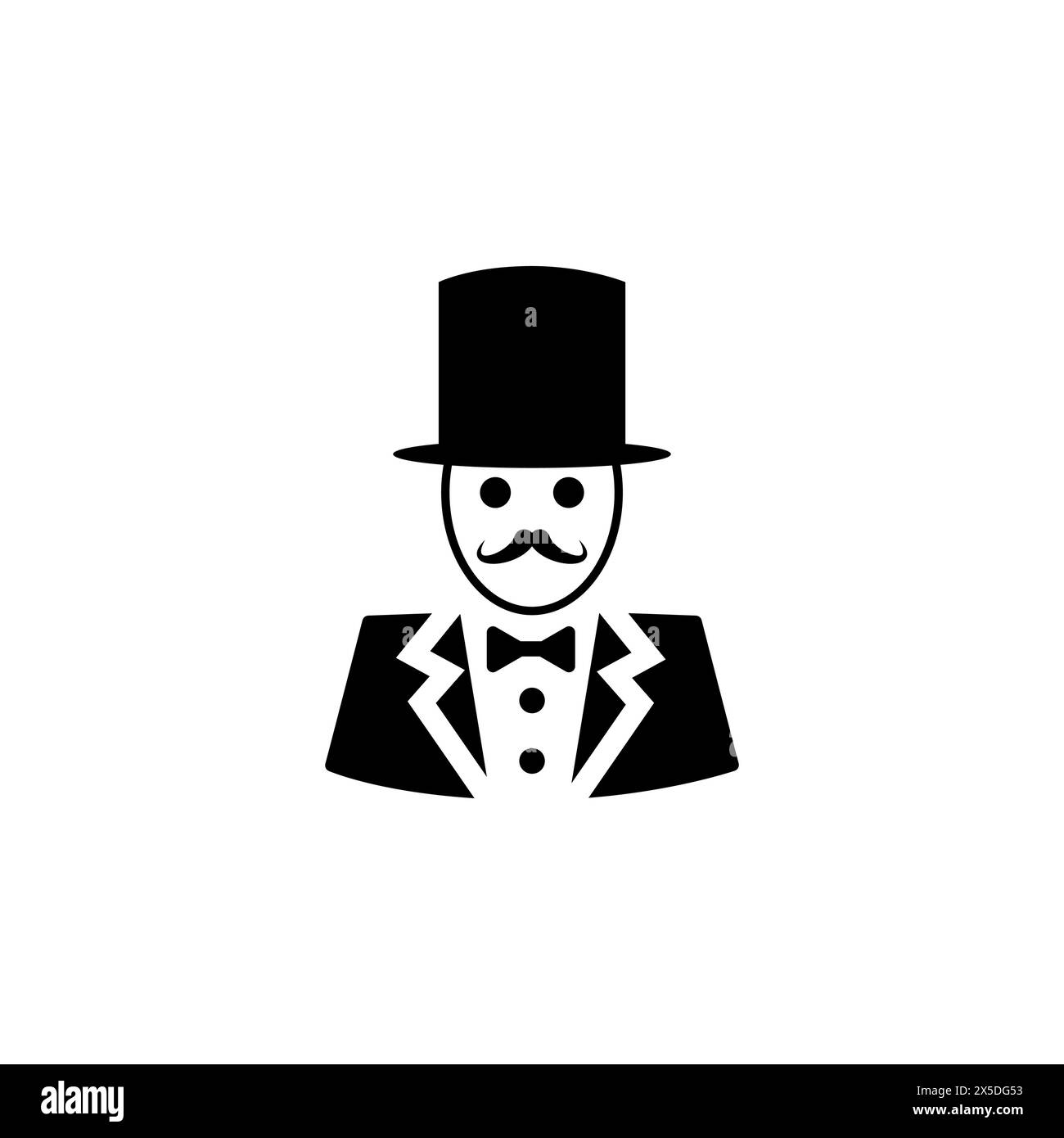 Ringmaster, Circus Ceremony Master with Hat flat vector icon. Simple ...