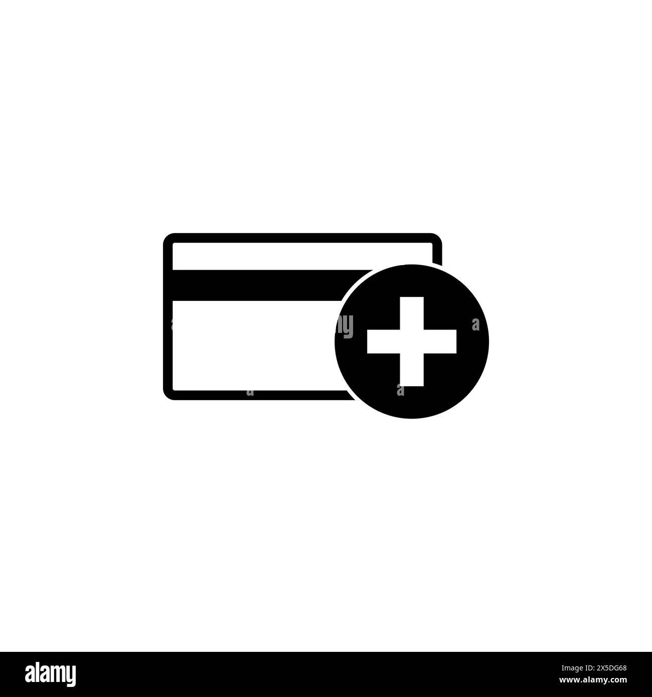Add Credit Card flat vector icon. Simple solid symbol isolated on white ...