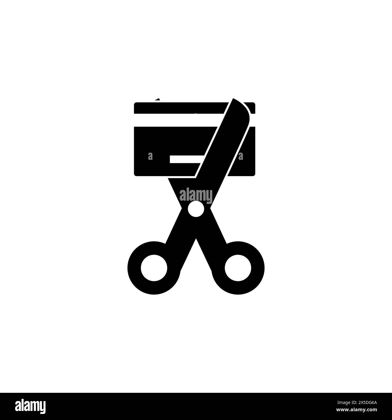 Debt Free, Scissors and Credit Card flat vector icon. Simple solid symbol isolated on white ...