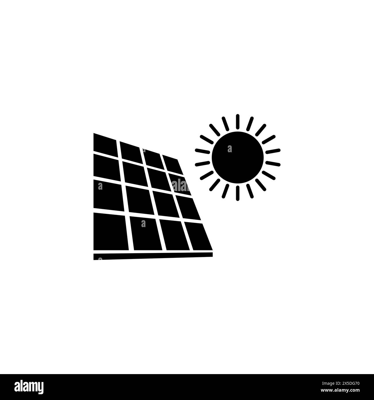 Solar Panel with Sun flat vector icon. Simple solid symbol isolated on ...