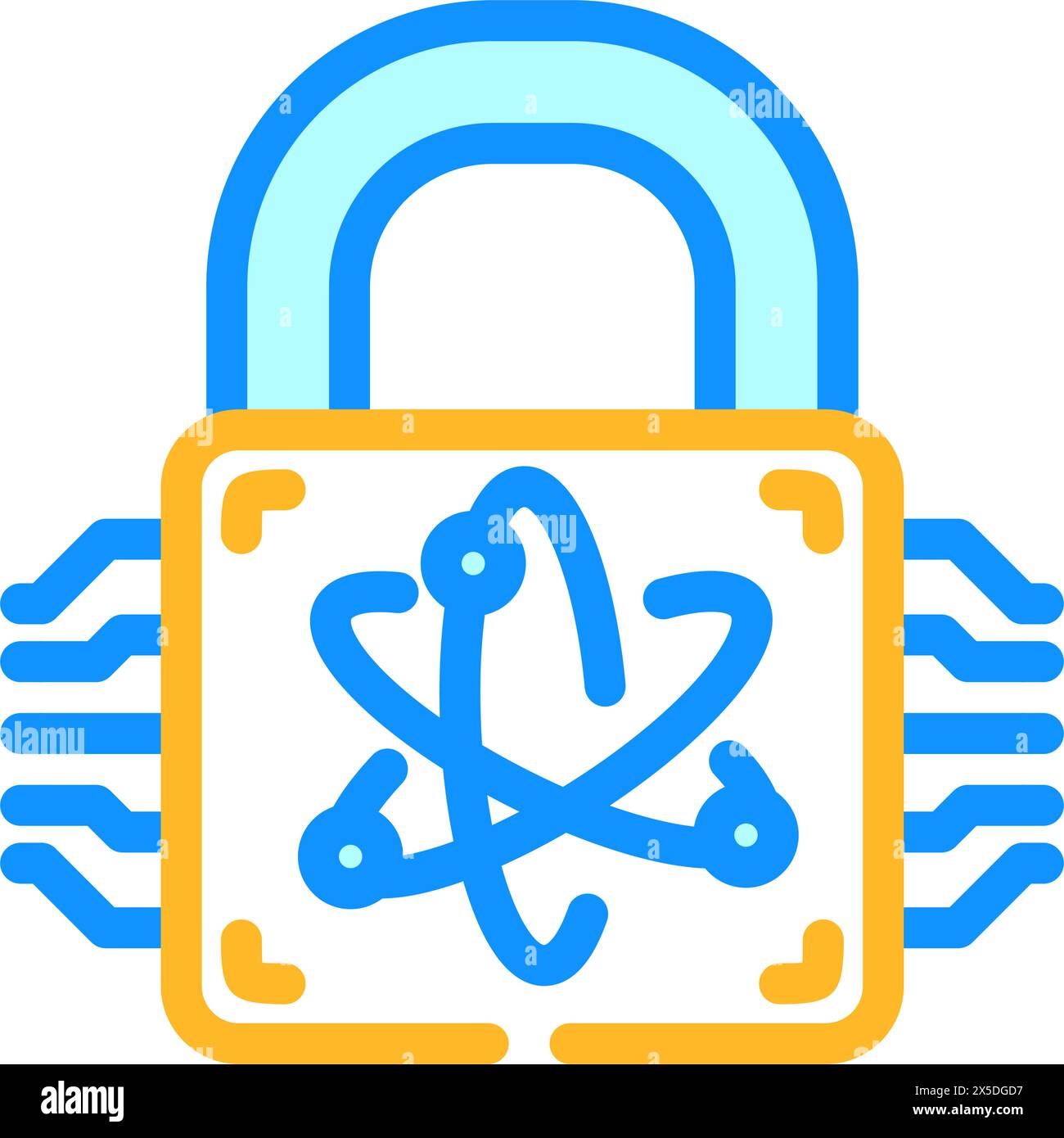 cryptography quantum technology color icon vector illustration Stock ...