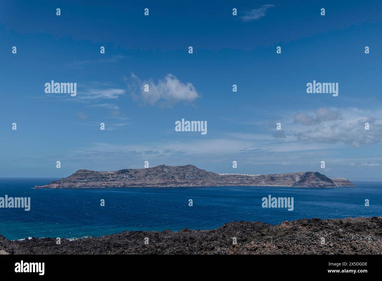 Santorini, Greece, May 4, 2024. The island of Thirasia and its ...