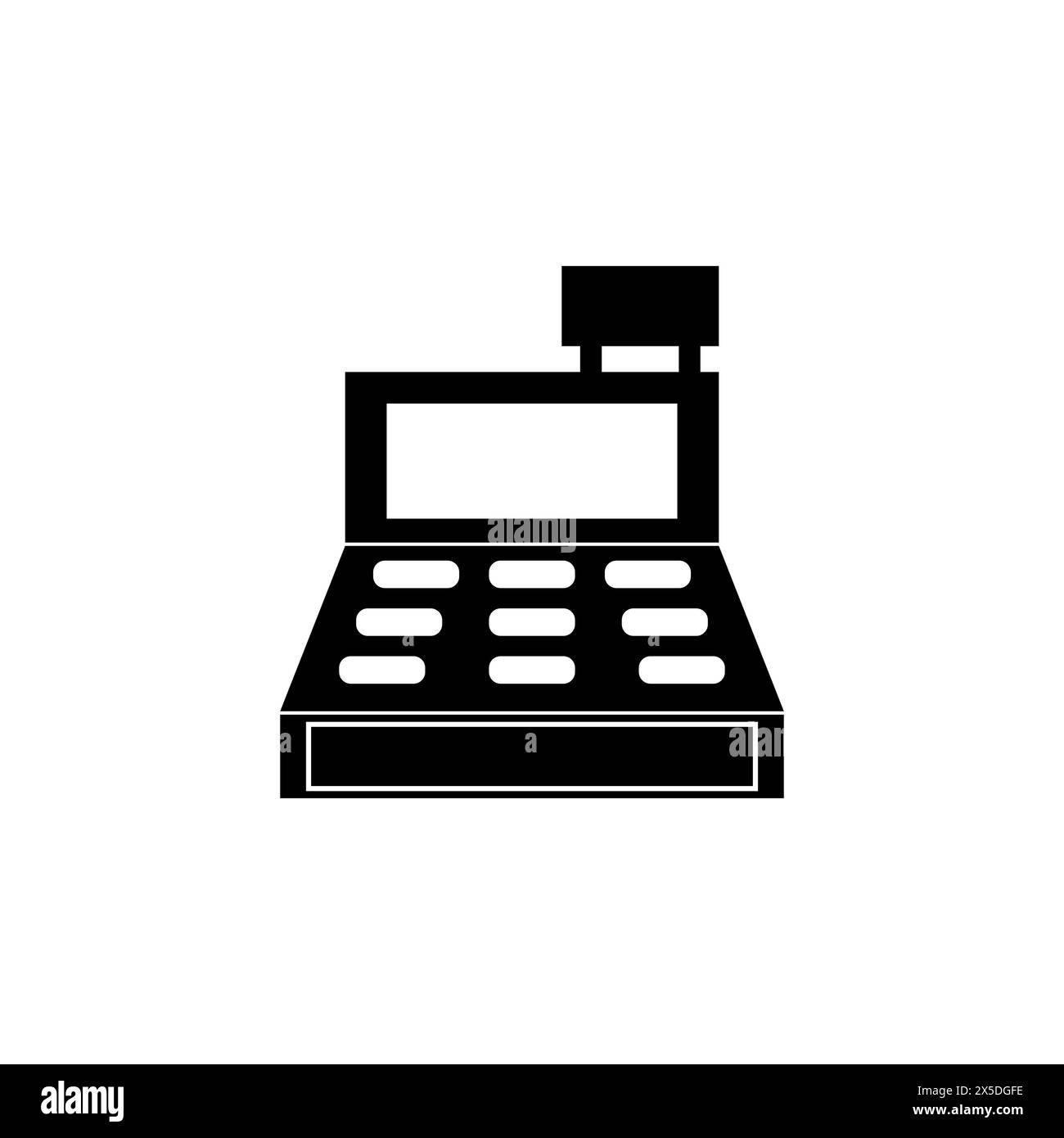 Cash Register Machine flat vector icon. Simple solid symbol isolated on ...