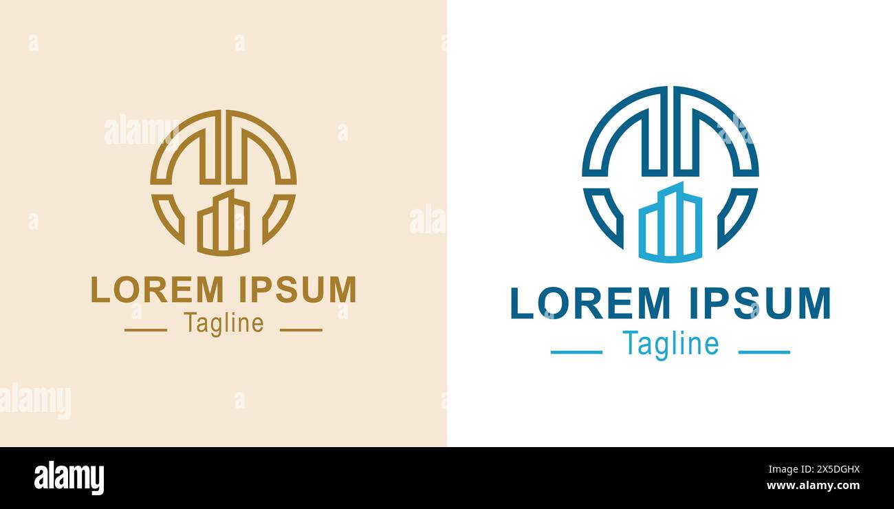 building logo. creative simple logo letter D and building forming a ...