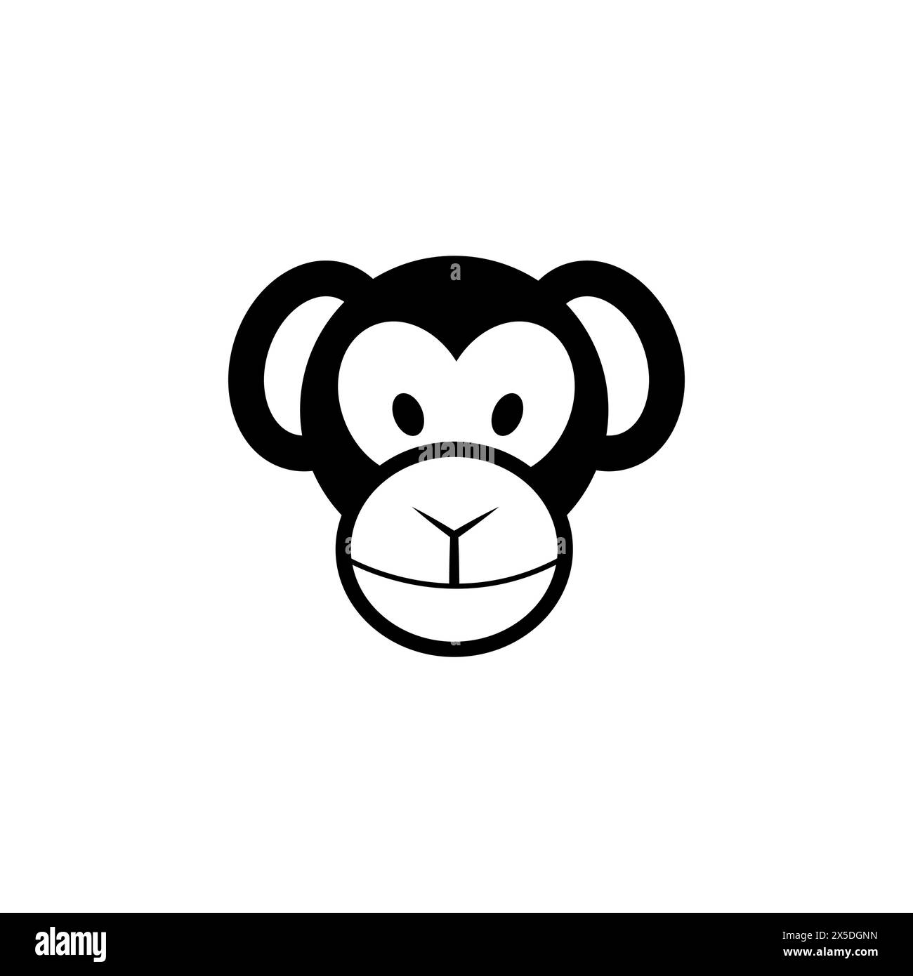 Monkey Face flat vector icon. Simple solid symbol isolated on white ...