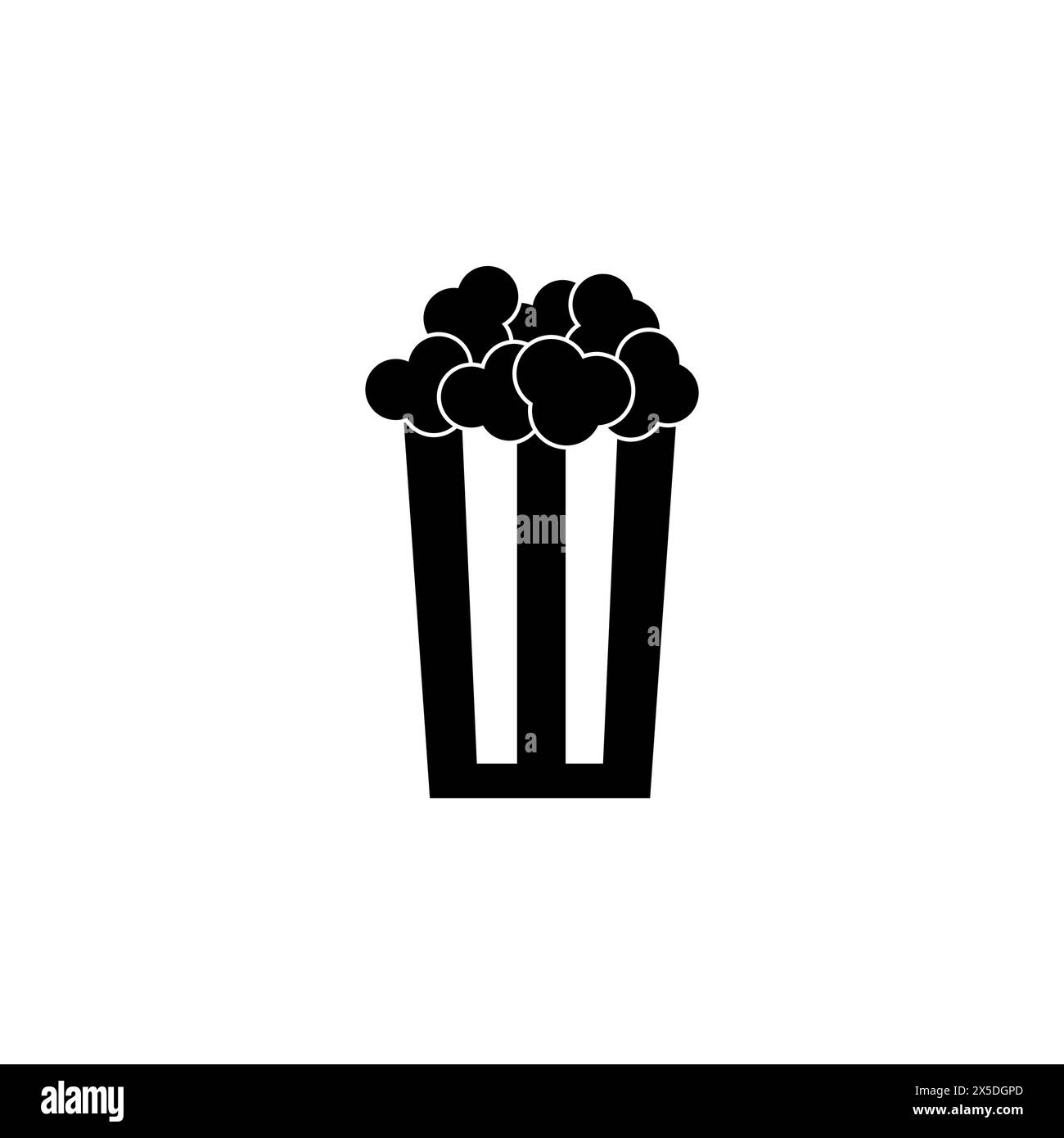 Popcorn Bucket, Pop Corn Box flat vector icon. Simple solid symbol ...
