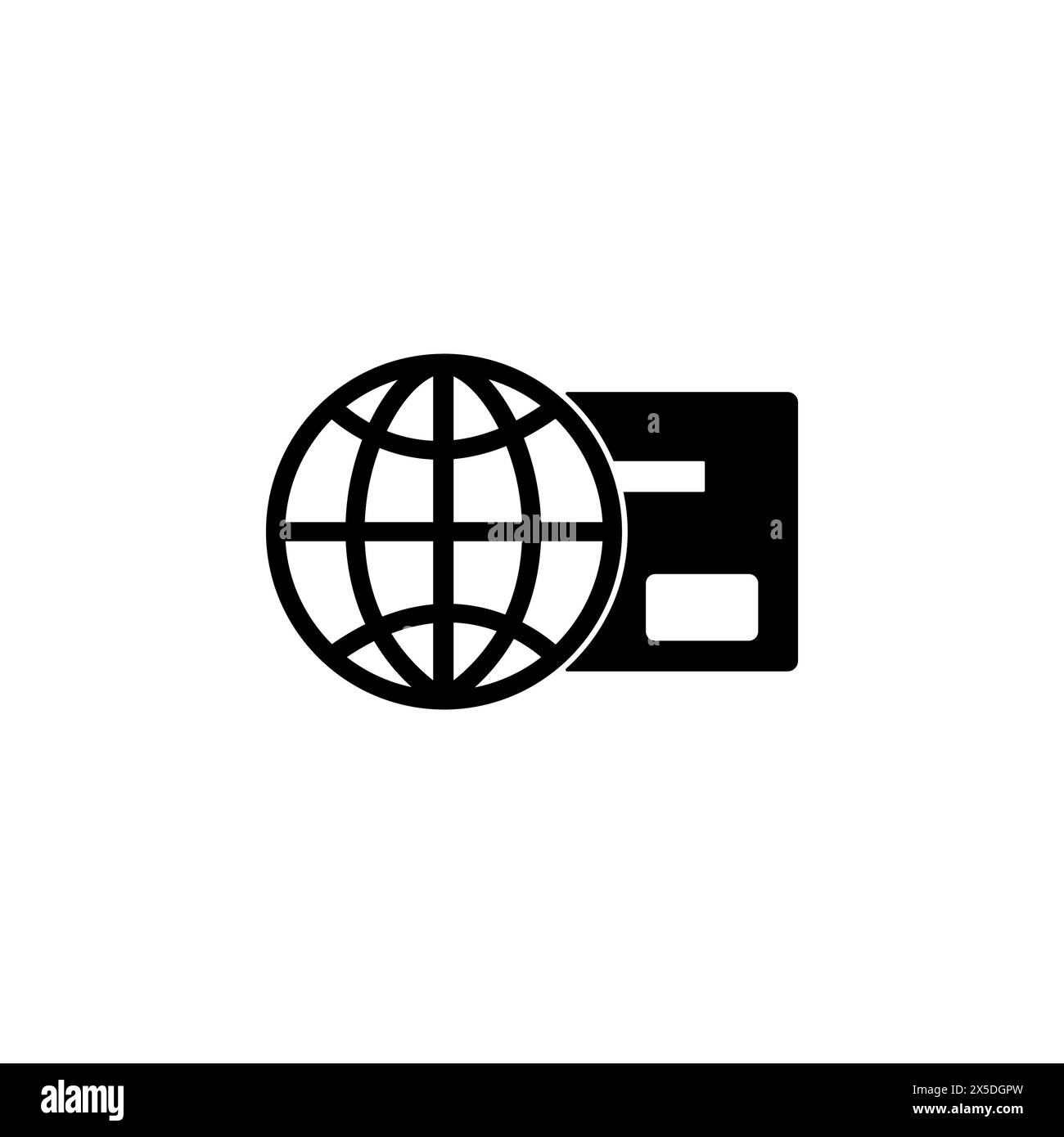 World Credit Card flat vector icon. Simple solid symbol isolated on ...
