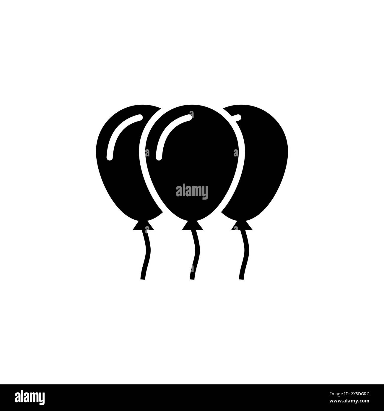 Air Balloon, Bunch of Balloons flat vector icon. Simple solid symbol ...