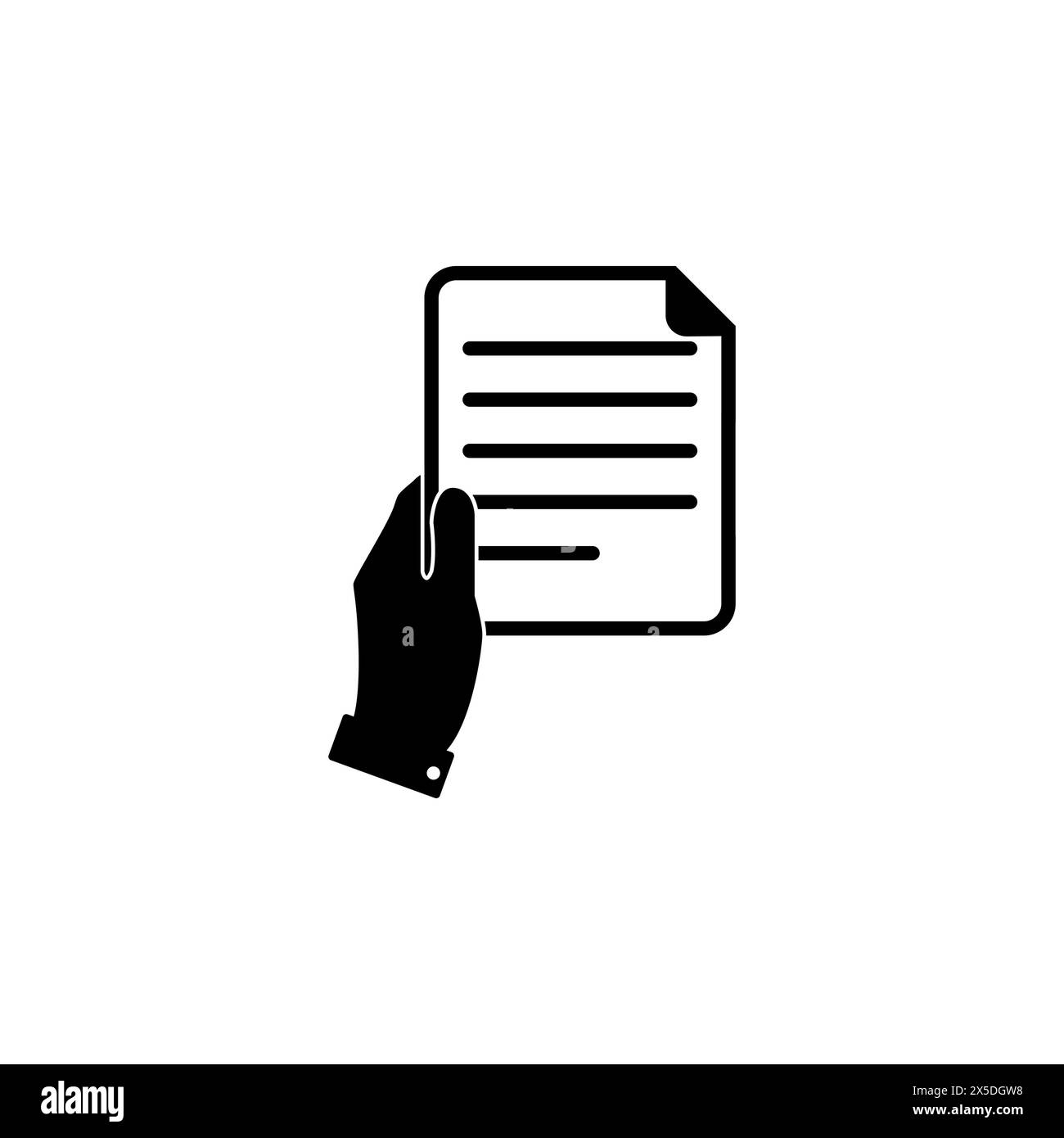 Hand Holding Document flat vector icon. Simple solid symbol isolated on ...