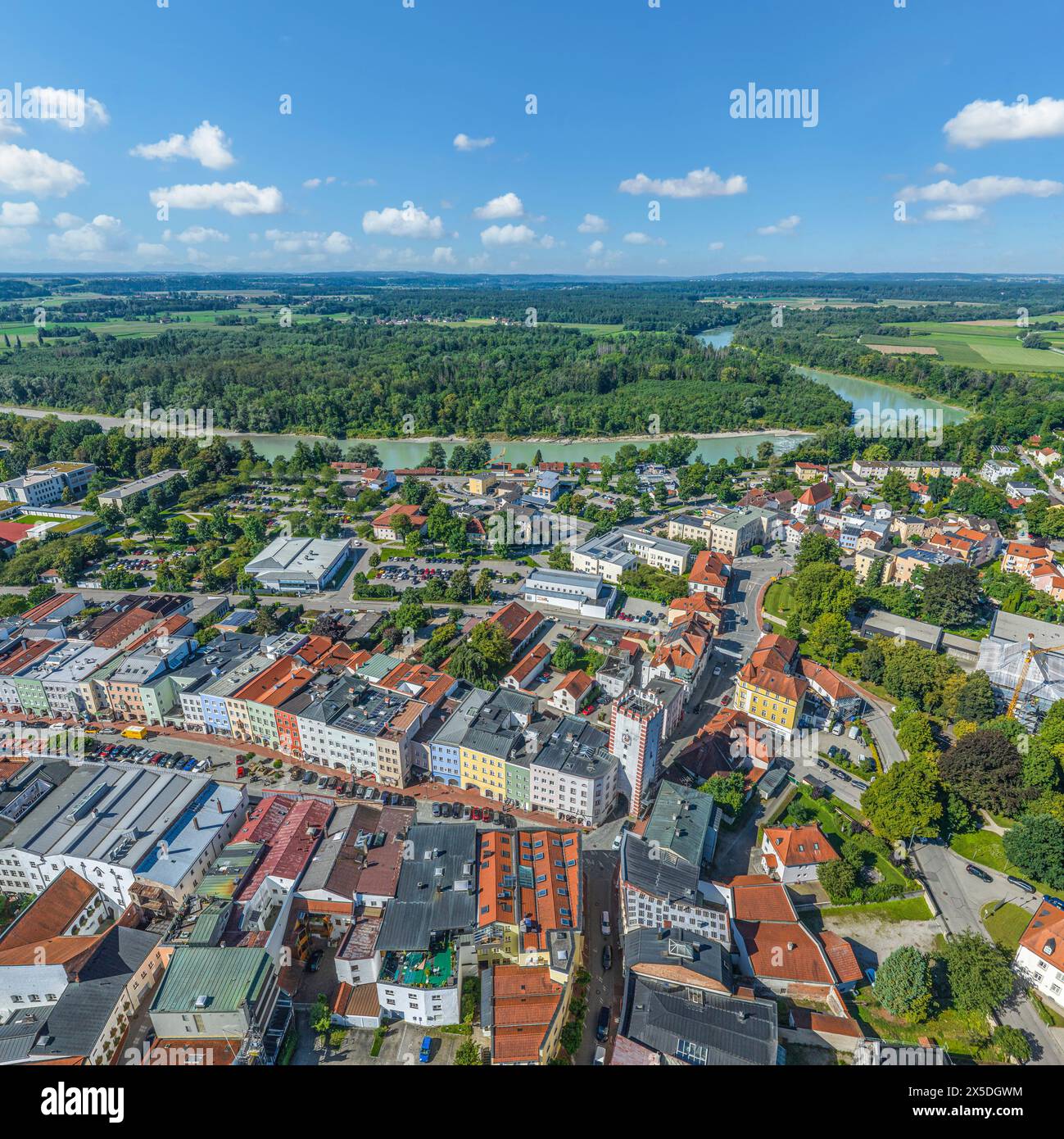 The Upper Bavarian town of Mühldorf in the Inn-Salzach region from ...