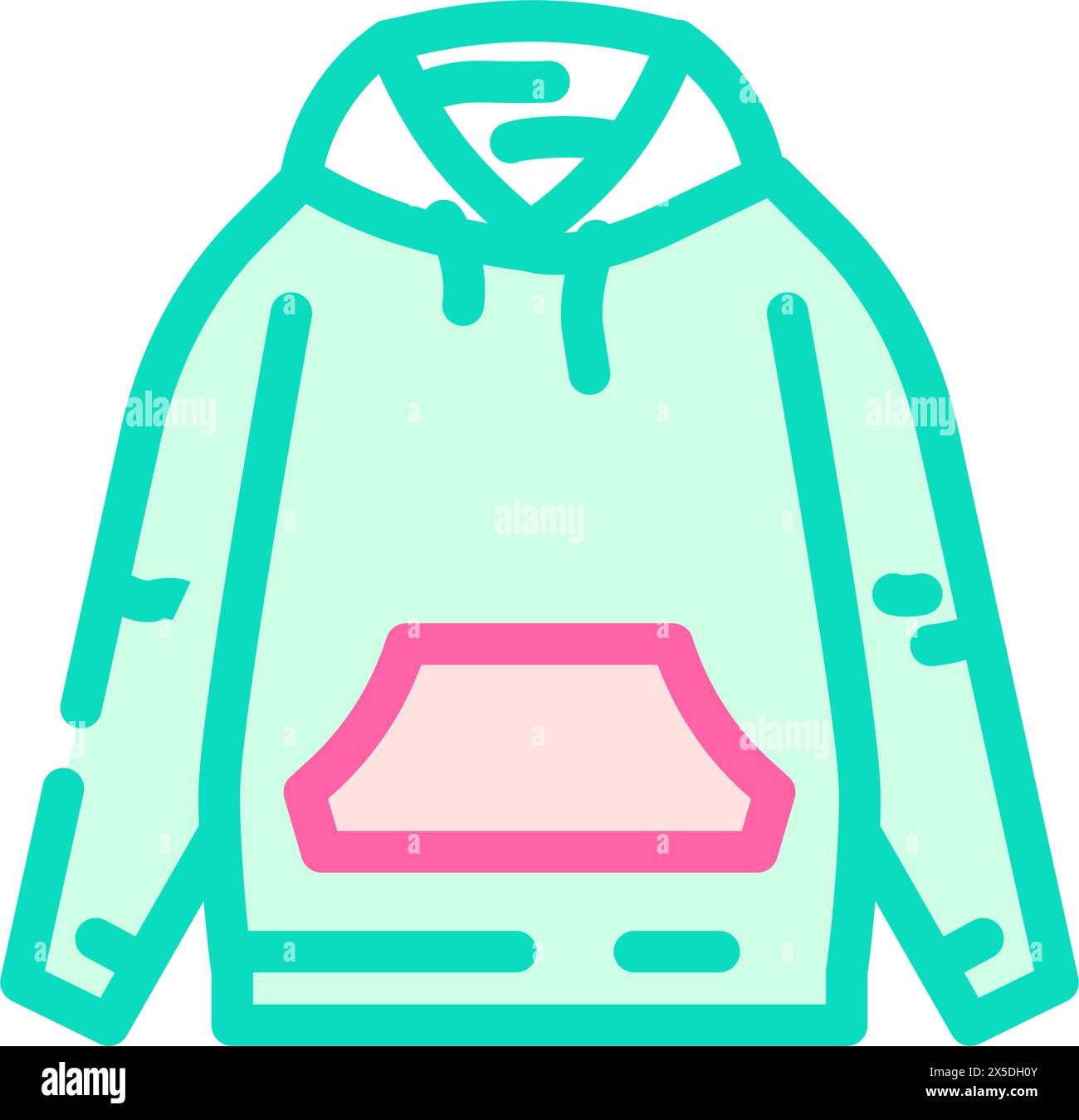 Oversized Hoodie Streetwear Cloth Fashion Color Icon Vector