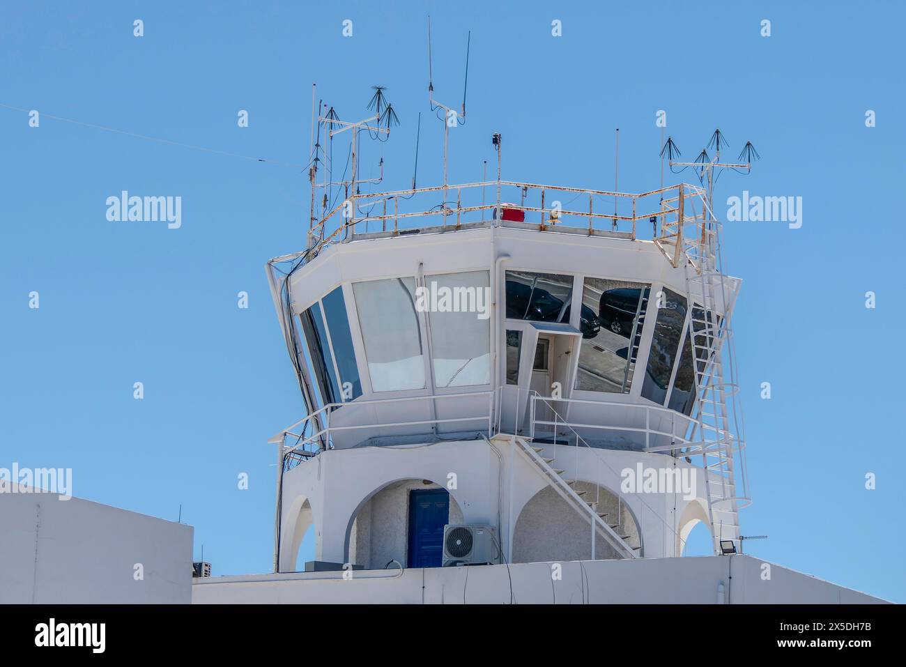 Santorini, Greece, May 6, 2024. Oia. Airport control tower Stock Photo ...