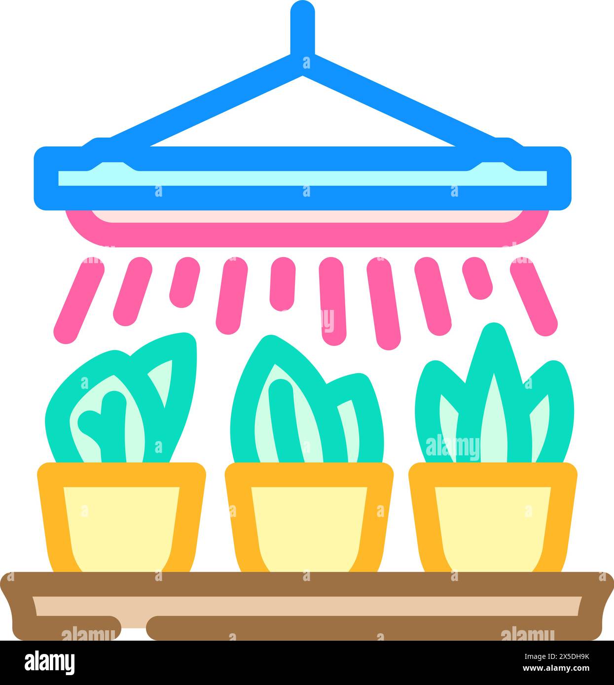 grow lights urban gardening color icon vector illustration Stock Vector ...