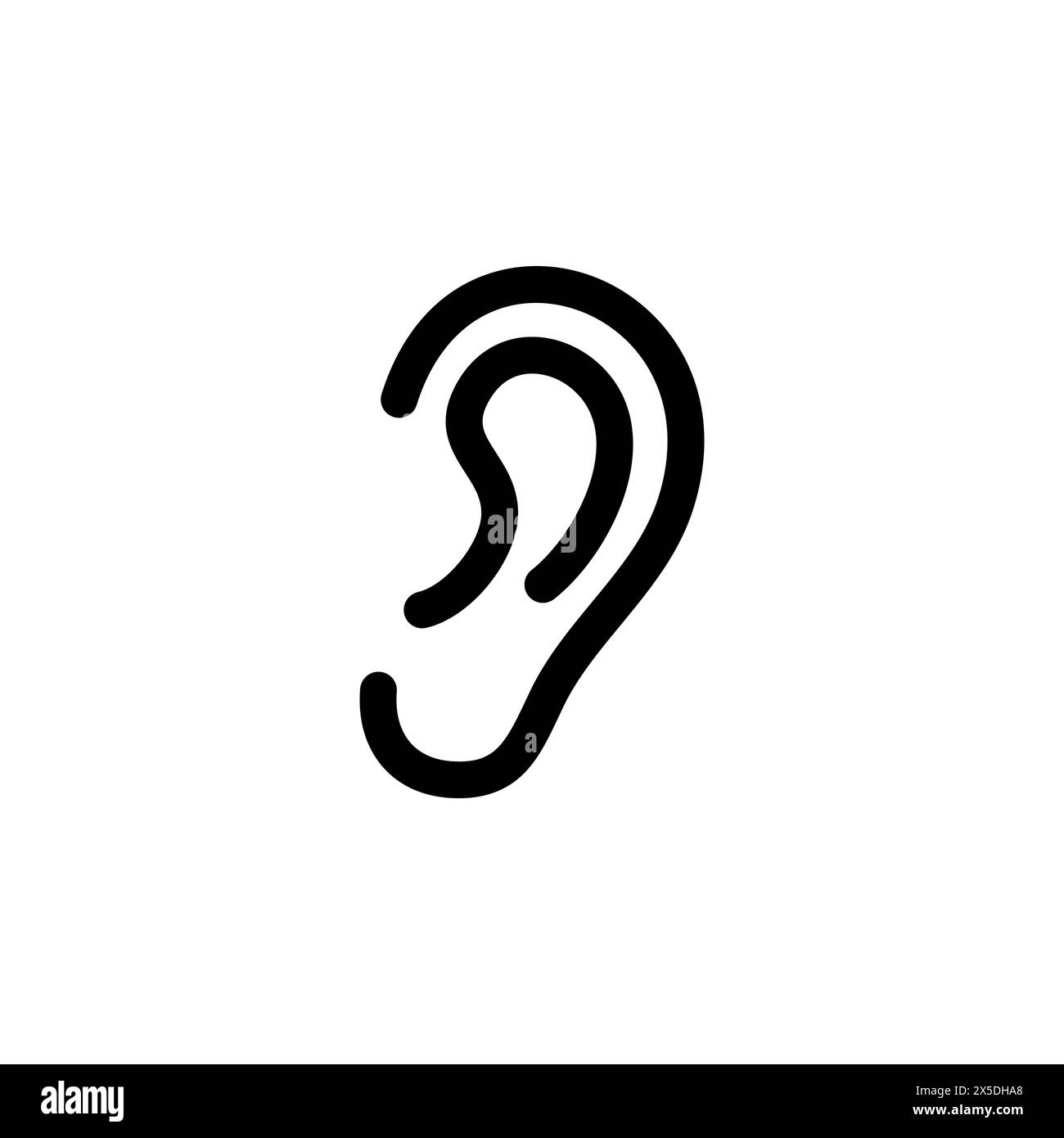 Ear flat vector icon. Simple solid symbol isolated on white background ...