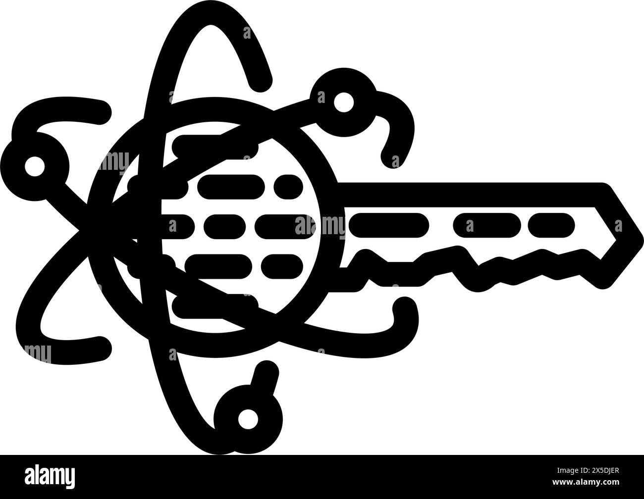 encryption quantum technology line icon vector illustration Stock ...
