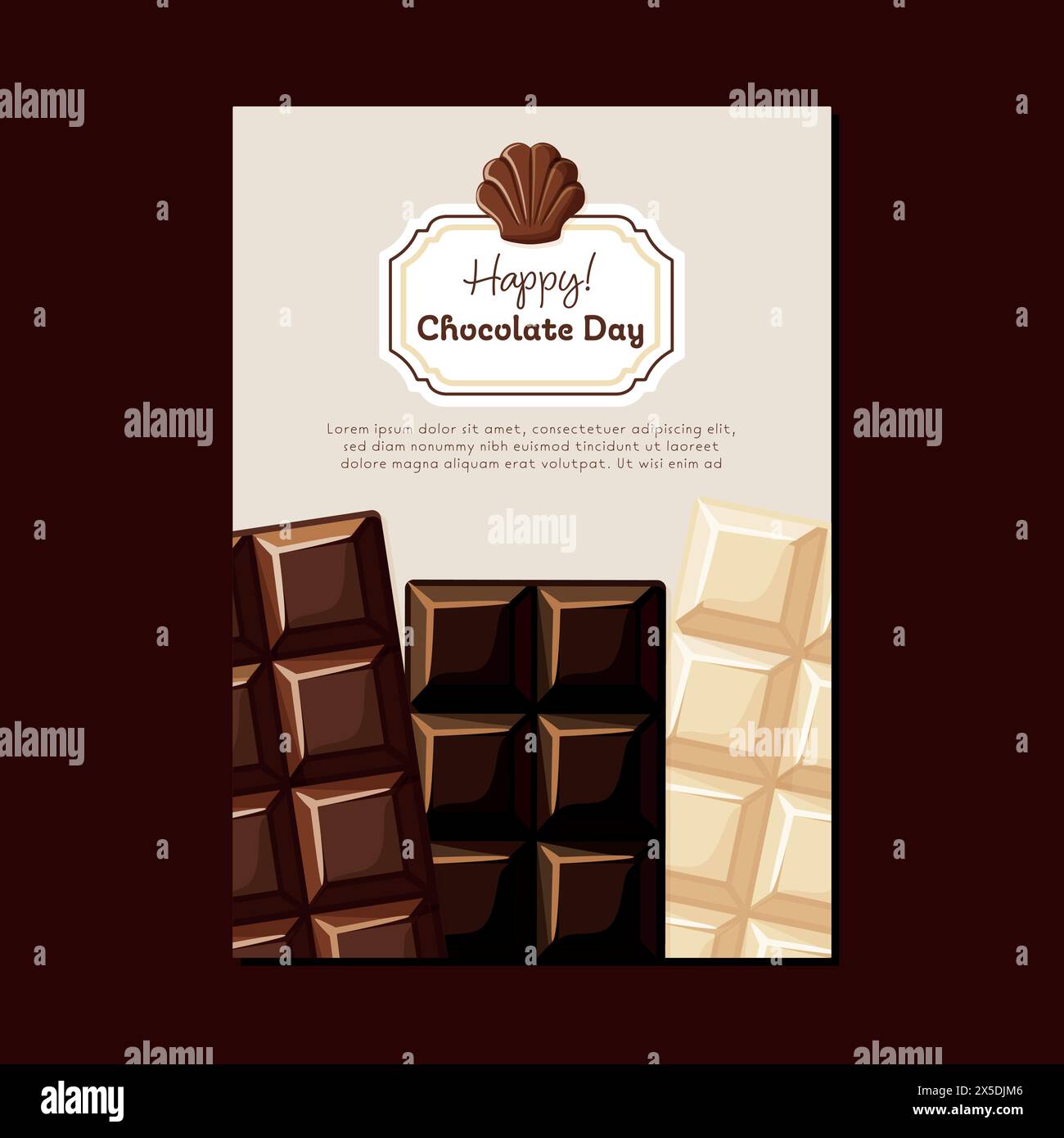 World chocolate day banner template with chocolate bars collection ...