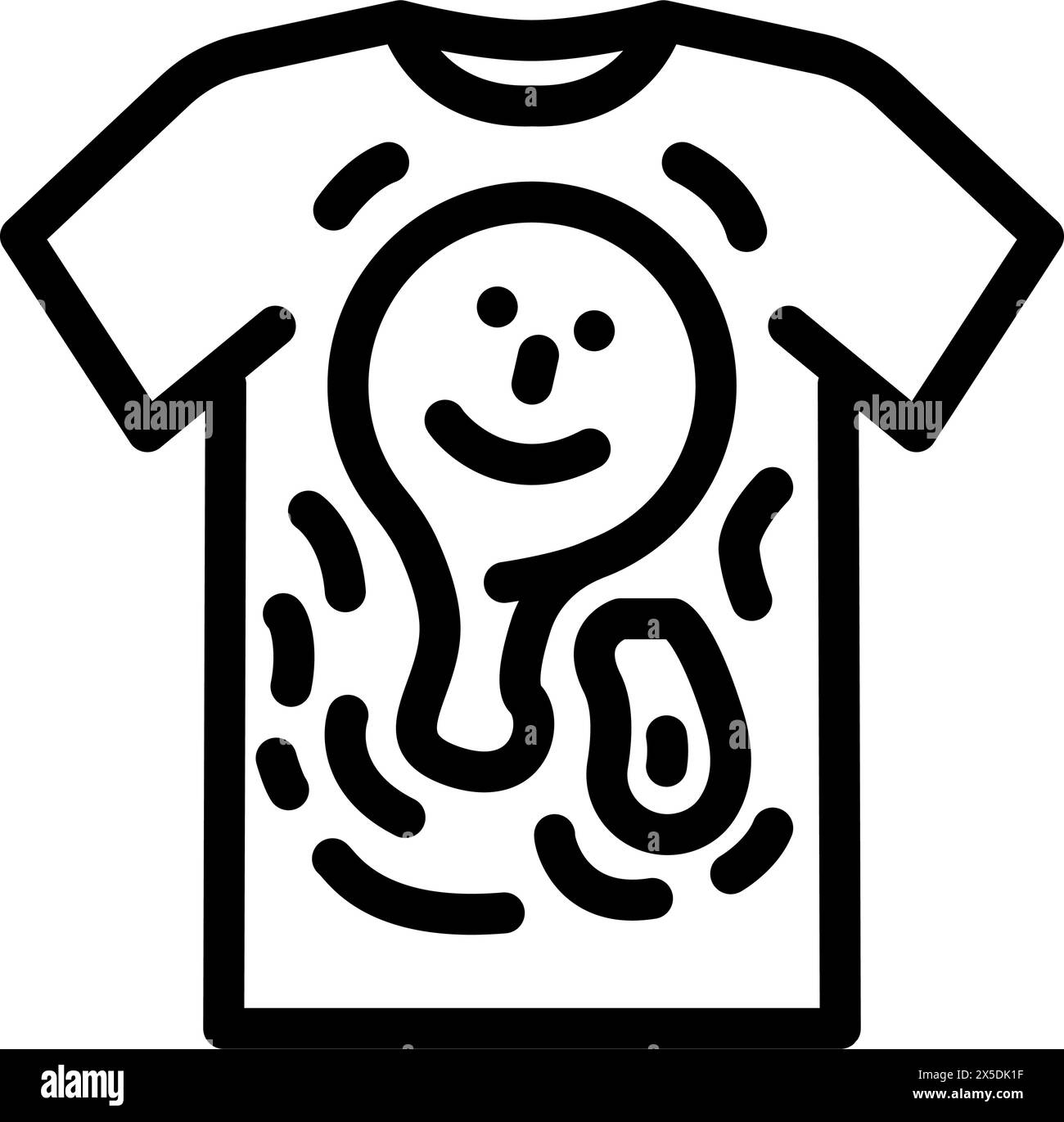 Graphic Tee Streetwear Cloth Fashion Line Icon Vector Illustration