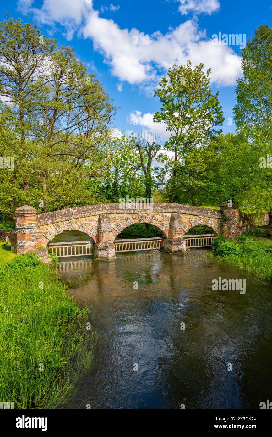 The river Darent at Farningham Kent, with the old Ornamental screen ...
