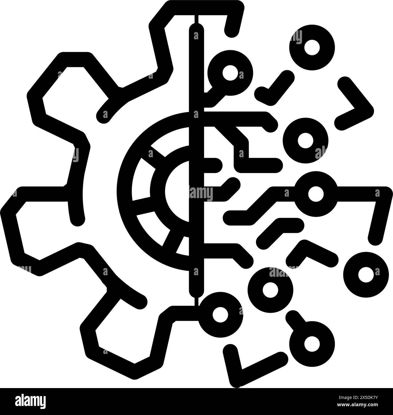 digital transformation tech line icon vector illustration Stock Vector ...