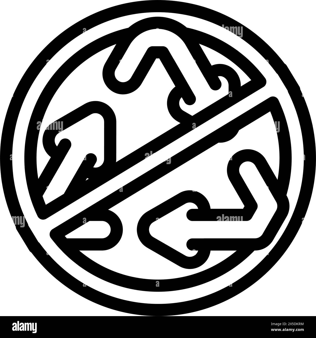 non biodegradable waste sorting line icon vector illustration Stock ...