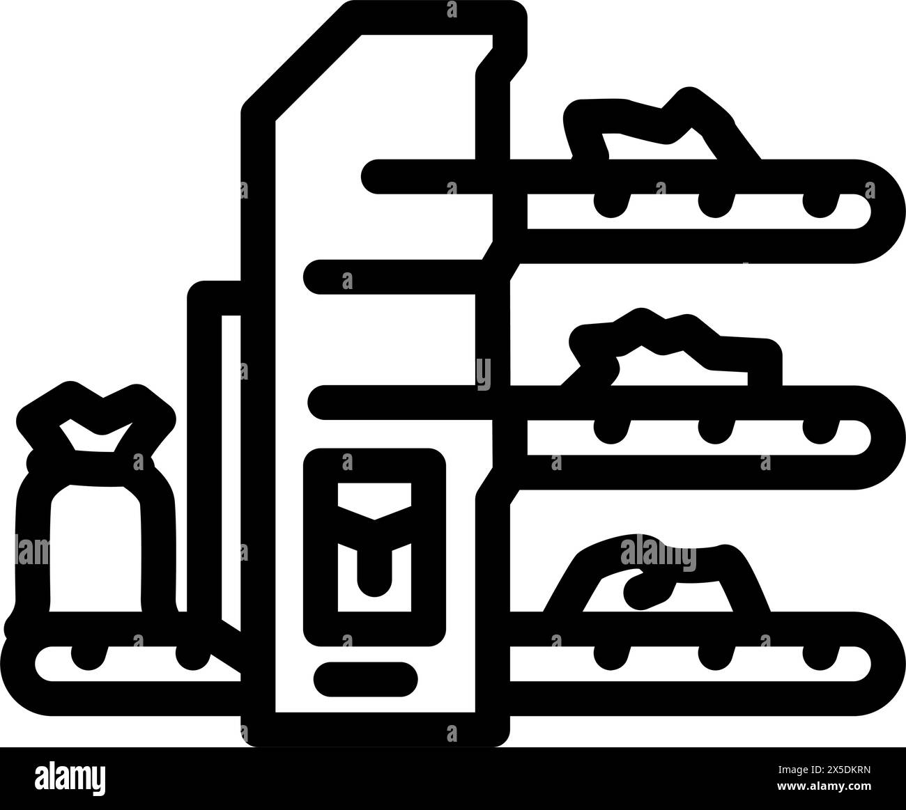material recovery facility mrf line icon vector illustration Stock ...
