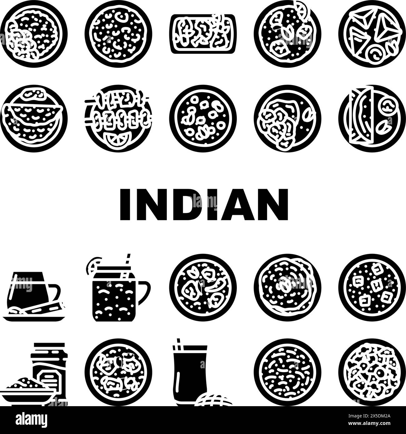 Asian bread chicken curry food indian naan spicy Stock Vector Images ...