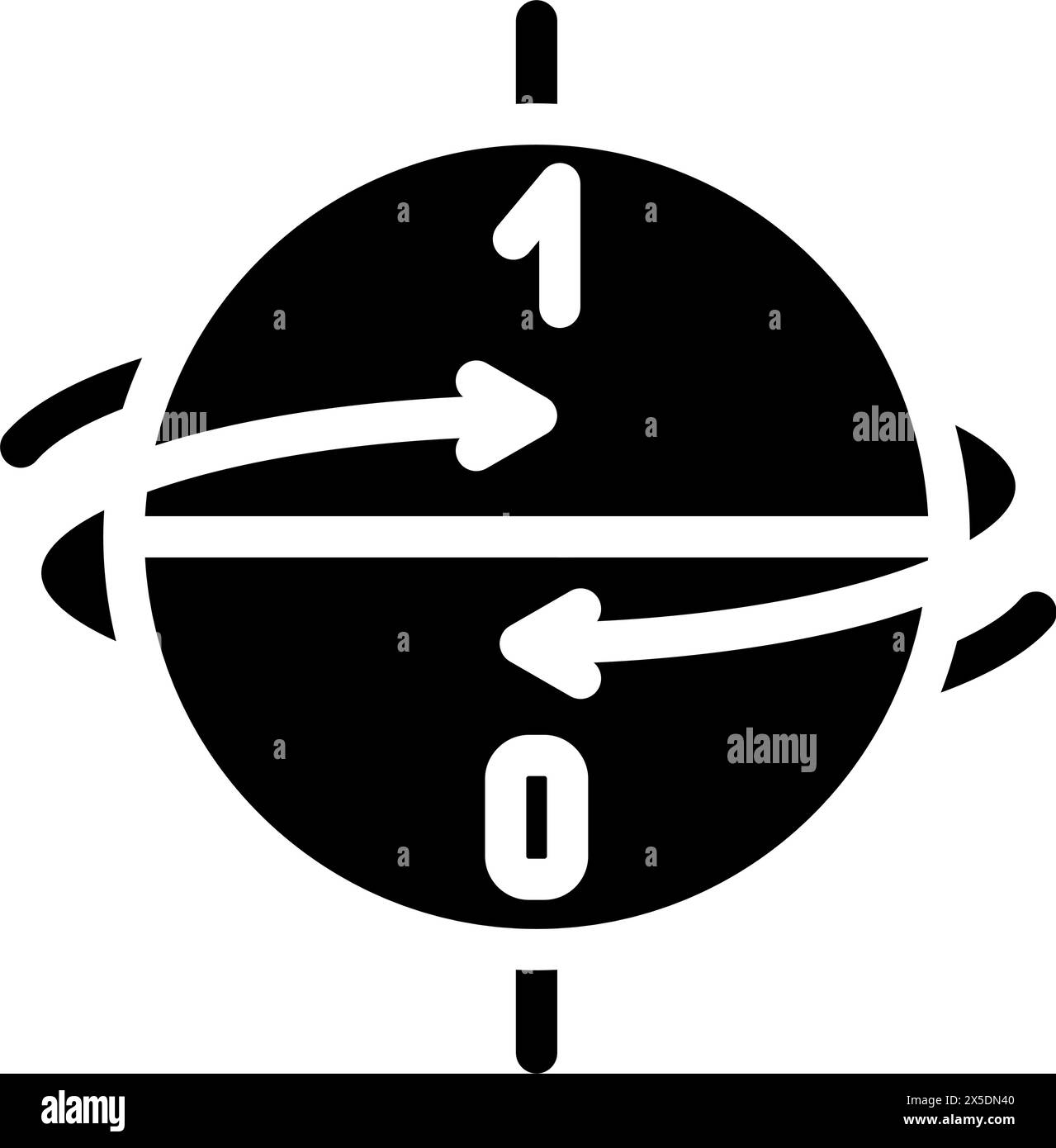 superposition state quantum technology glyph icon vector illustration ...