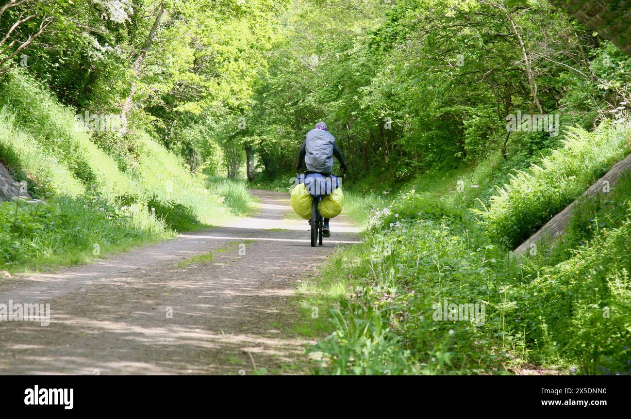 A cyclist heading east, along the Veloscenic Paris to Le Mont Saint ...