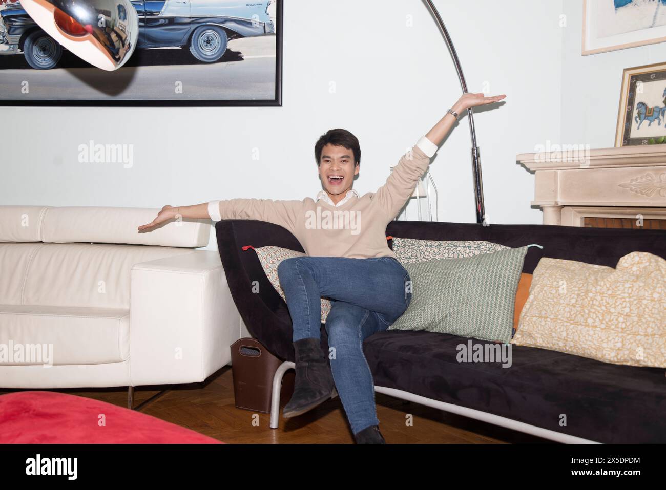 Paris, France. 7th May, 2024. Press meeting with model & actor Jeremy ...