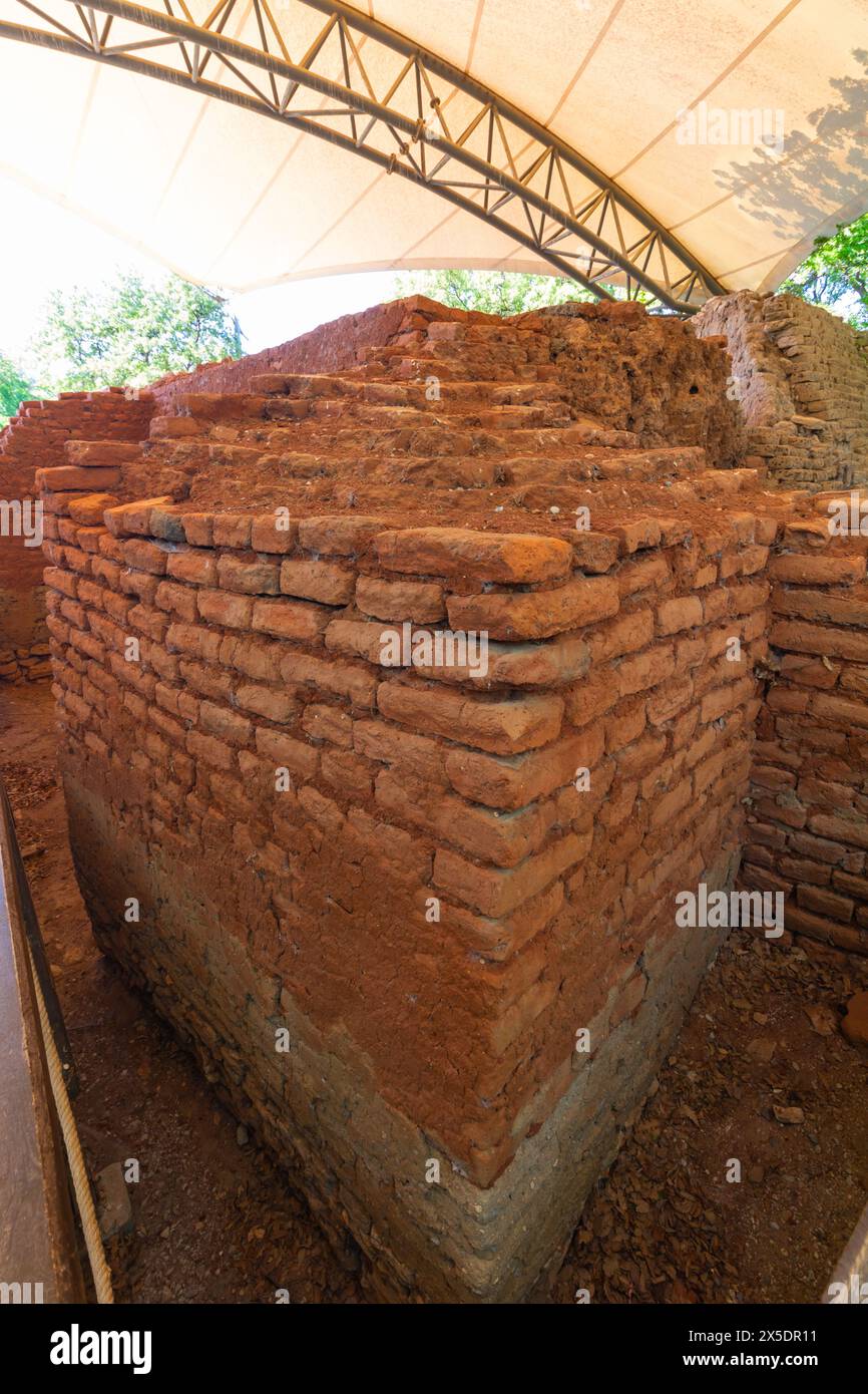 Troy Ancient City walls with modern reconstructed mudbricks. Troy ...
