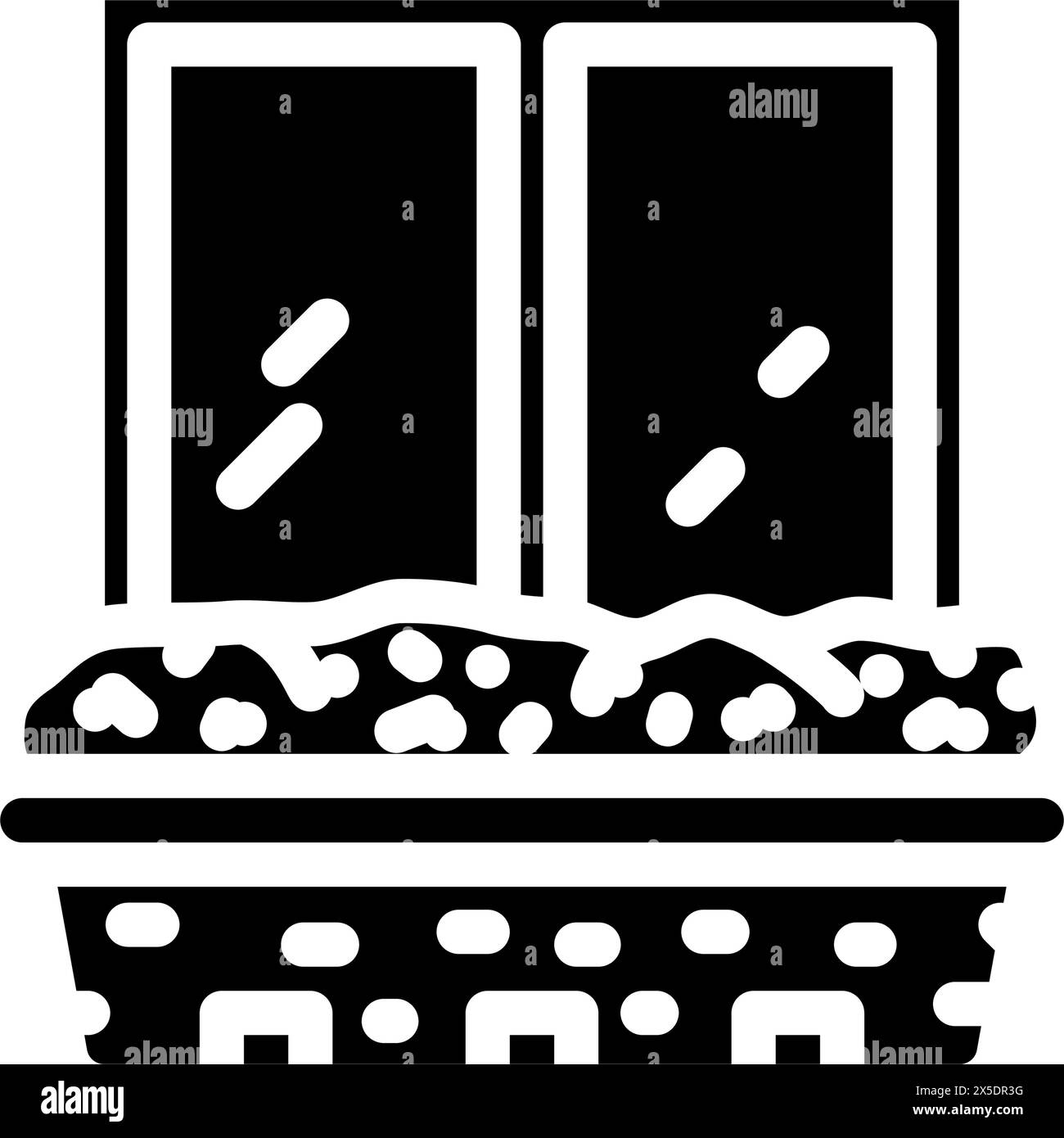 window boxes urban gardening glyph icon vector illustration Stock ...