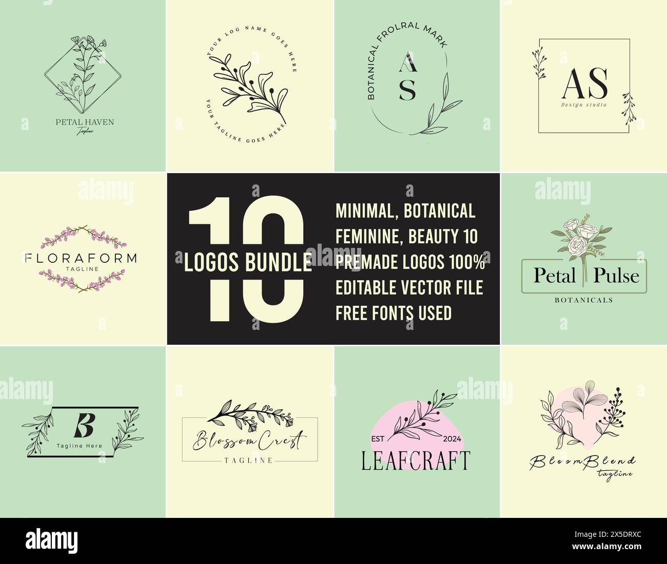 Design floral vector pack hi-res stock photography and images - Alamy