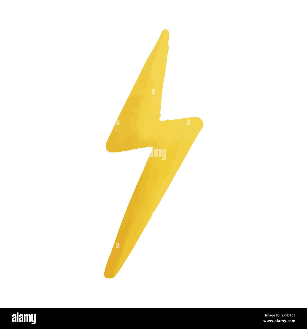 Lightning, hand drawn watercolor vector illustration Stock Vector Image ...