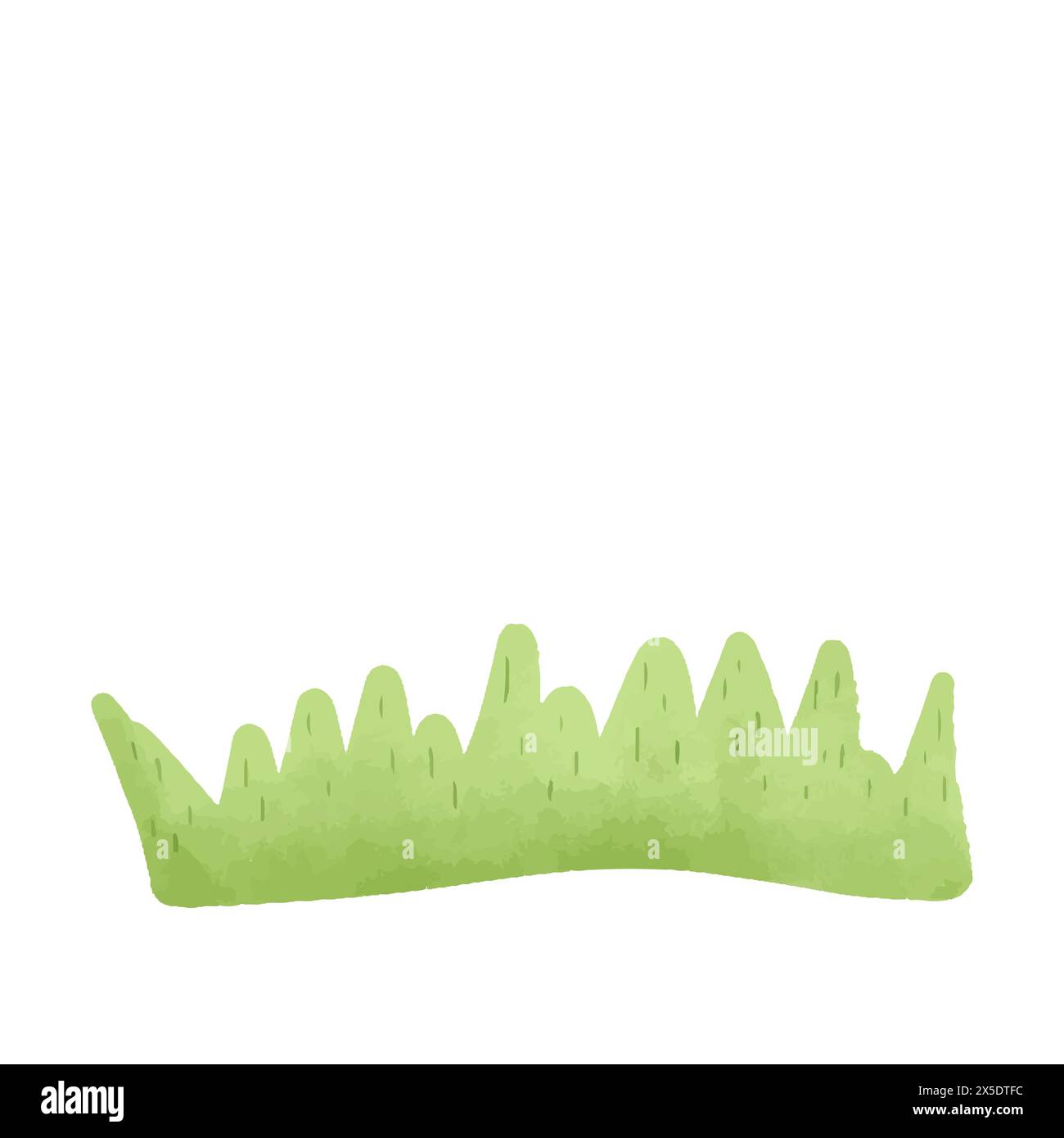 Watercolor vector illustration of grass in childish style Stock Vector ...