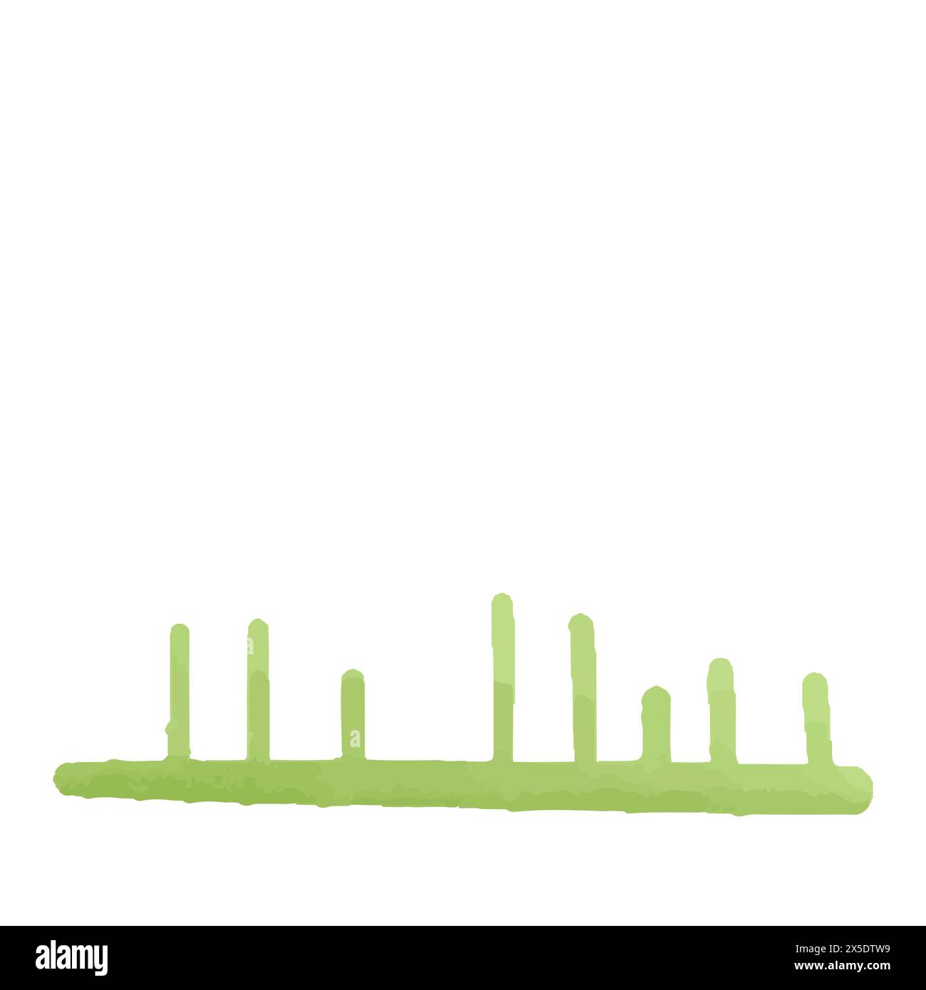 Watercolor vector illustration of grass in childish style Stock Vector ...