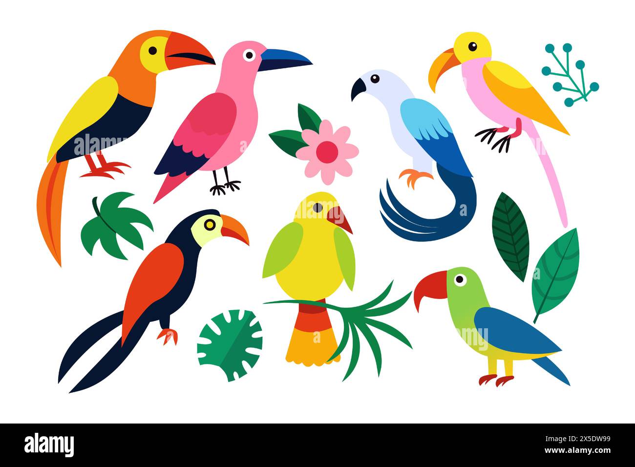 White birds flying in jungle Stock Vector Images - Alamy