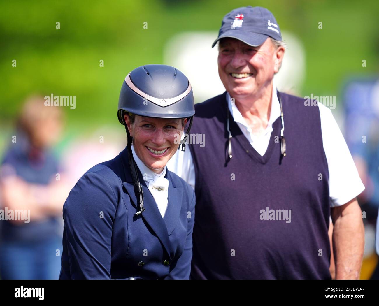 Zara Tindall with her father, Captain Mark Phillips, on day two of the ...