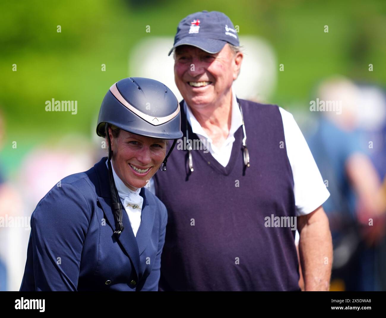 Zara Tindall with her father, Captain Mark Phillips, on day two of the ...