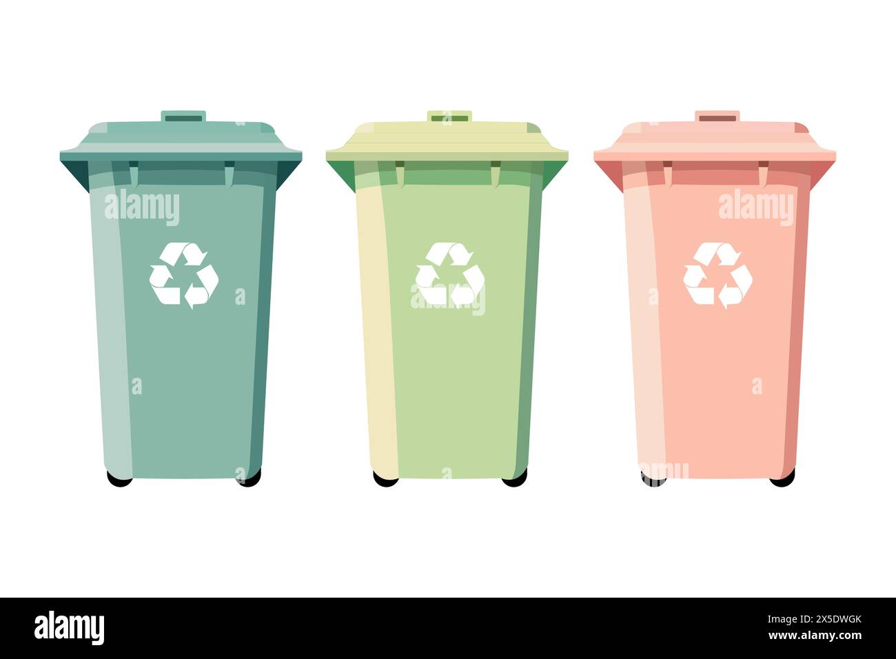 Flat illustration of street trash bins Stock Vector Image & Art - Alamy
