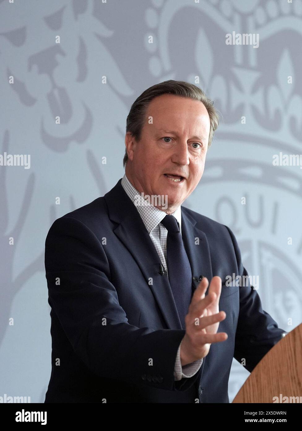 Foreign Secretary Lord David Cameron delivers a speech at the National ...