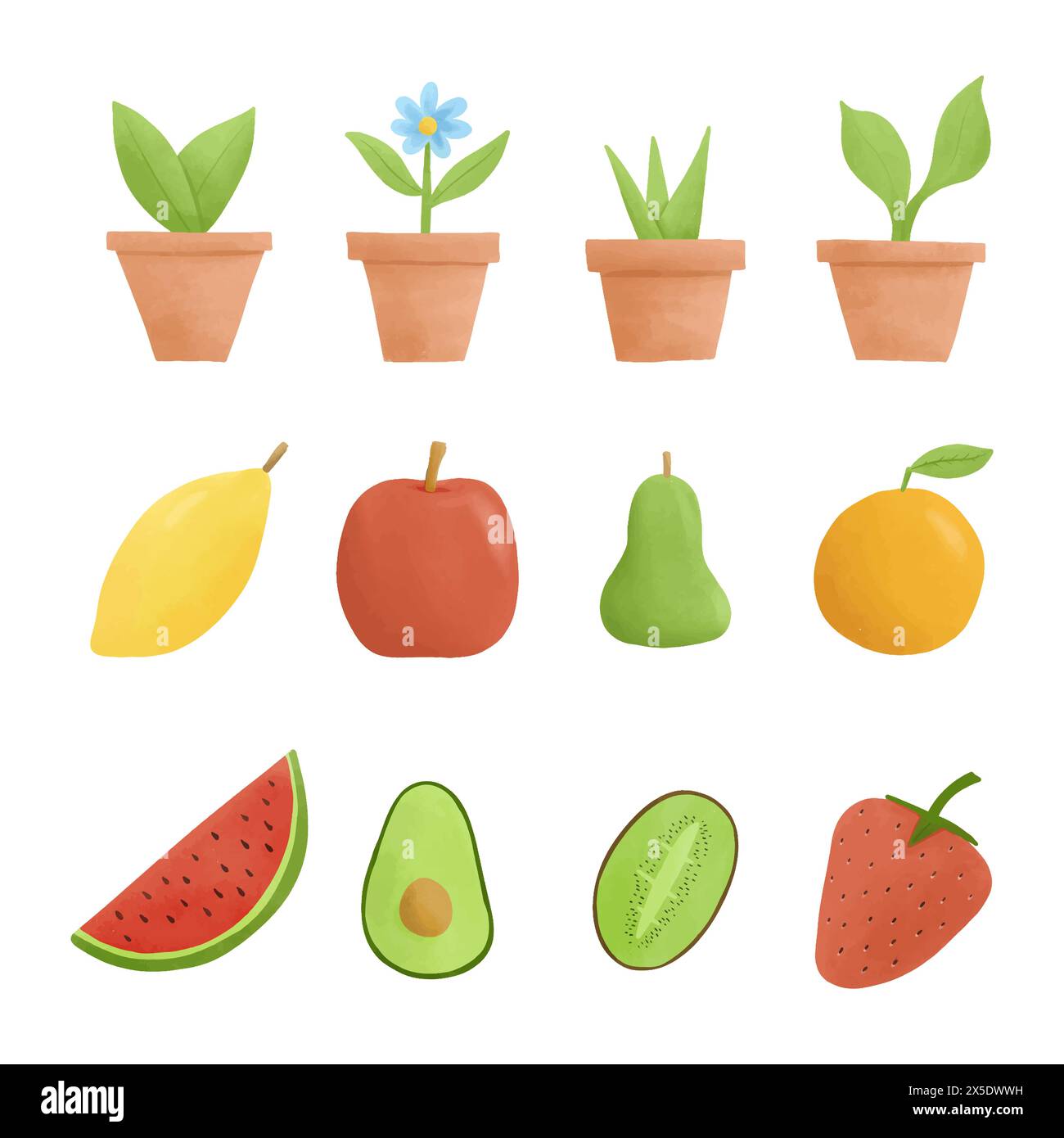 Fruits elements Stock Vector Images - Alamy