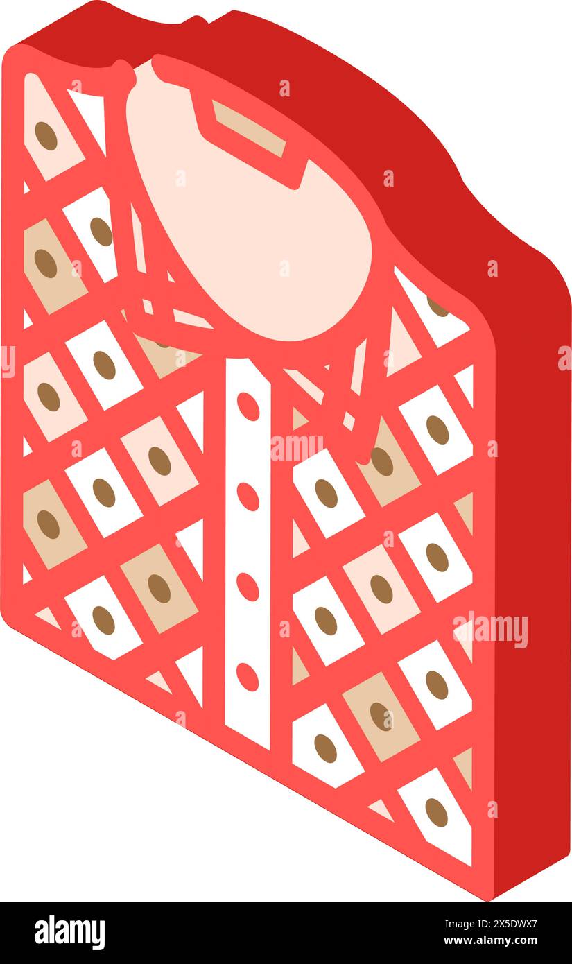plaid shirt streetwear cloth fashion isometric icon vector illustration ...
